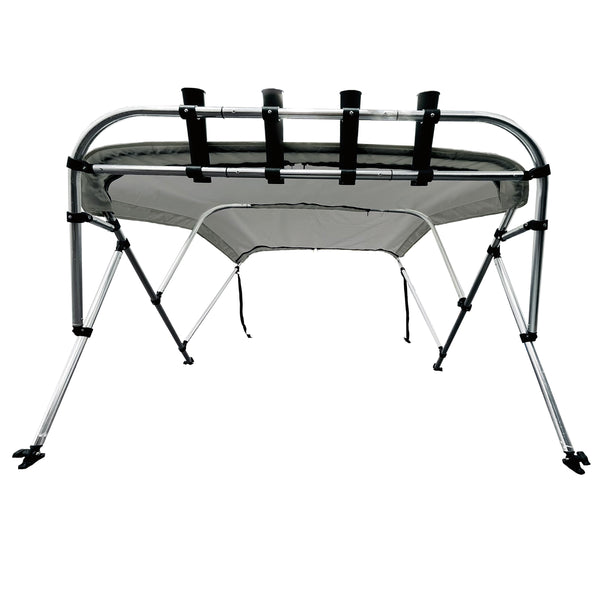 SolaquaShield 3 Bow Bimini Top with Rod Holder Rocket Launcher ...